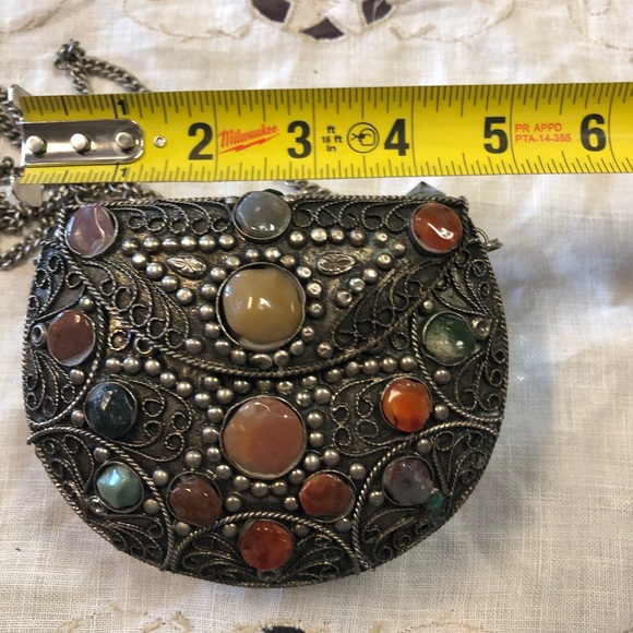 Sajai | Bags | Vintage Sajai Metal Purse With Natural Stones | Poshmark